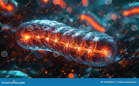 Vibrant And Active Cellular Mitochondria Producing Energy A Microscopic View With Intricate