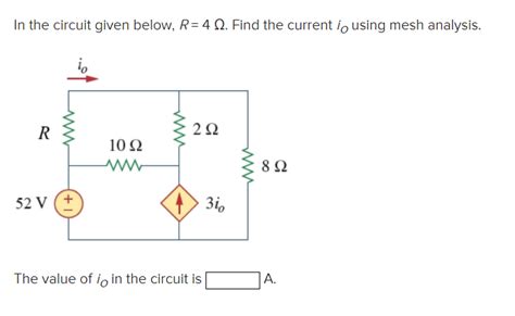 Solved In the circuit given below R Ω Find the current Chegg com