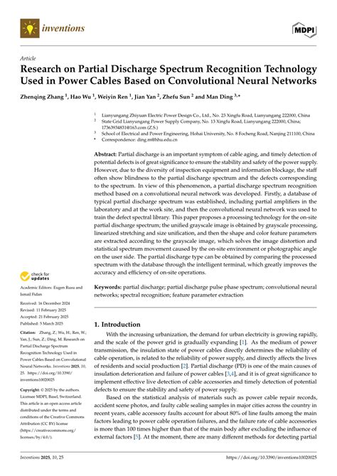 Pdf Research On Partial Discharge Spectrum Recognition Technology Used In Power Cables Based