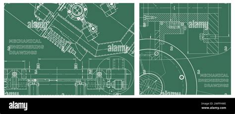Blueprint Engineering Illustration Set Computer Aided Design Systems Instrument Making