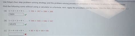 solved use polya s four step problem solving strategy and the problem