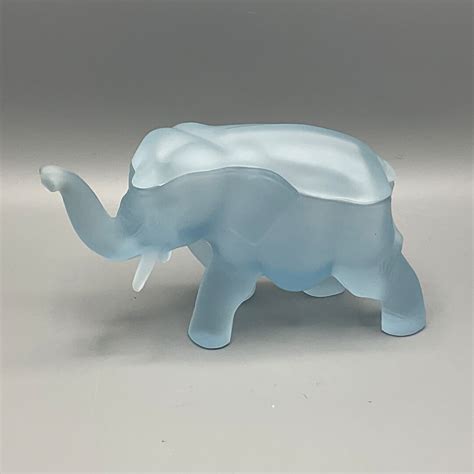 Tiara Frosted Blue Elephant Candy Dish Trinket Box Etsy
