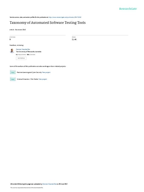 Taxonomyof Automated Software Testing Tools Pdf Selenium Software