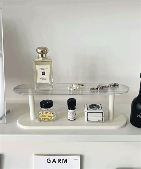 라운드 타원형 화장품 향수 진열 2단 소품 진열 선반 에이블리