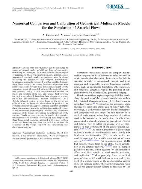 Pdf Numerical Comparison And Calibration Of Geometrical Multiscale