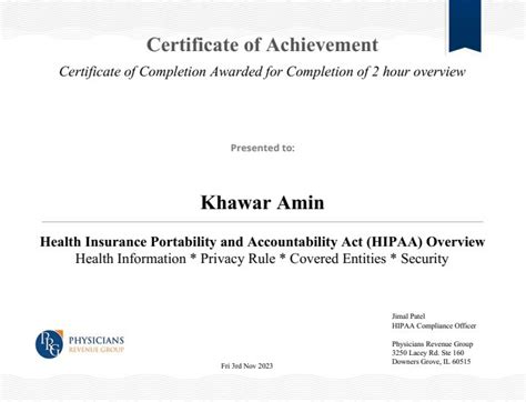 Khawar Amin On Linkedin Done It 🎉 Hipaa Test