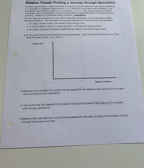 Solved Relative Travels Plotting A Journey Through Spacetime