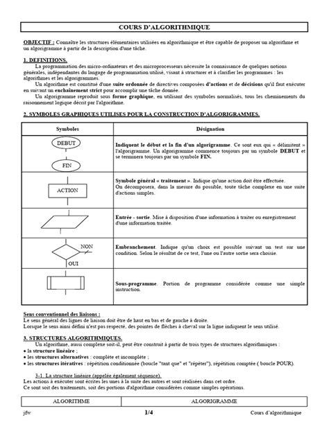 cours d algorithmique pdf