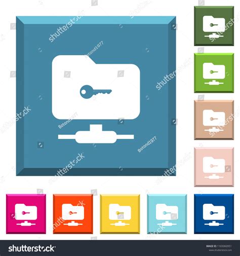 Ftp Secure White Icons On Edged Square Buttons Royalty Free Stock