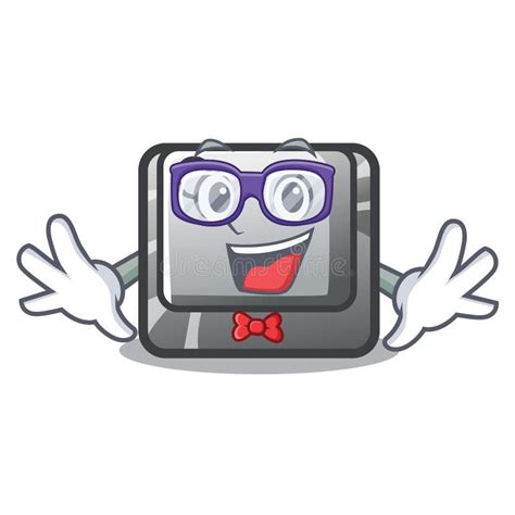 Geek Q Button On The Cartoon Keyboard Stock Vector Illustration Of