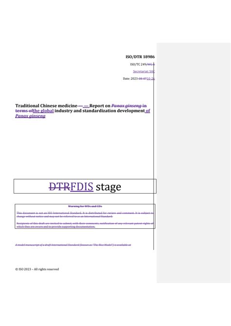 ISO DTR Traditional Chinese Medicine Report On The Global Industry And Standardization