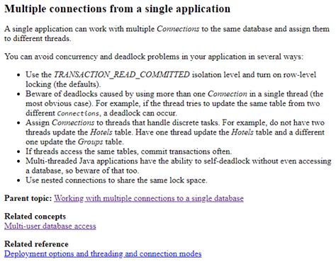 Java How To Work With Multiple Connections To A Single Database Stack Overflow