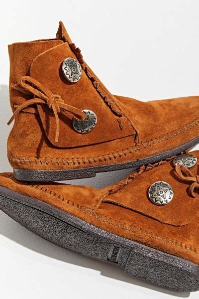 Minnetonka 2 Button Moccasin Ankle Boot Moccasin Ankle Boots