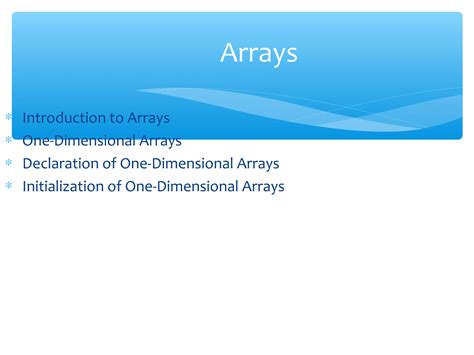 Presentation About Arrays Ppt