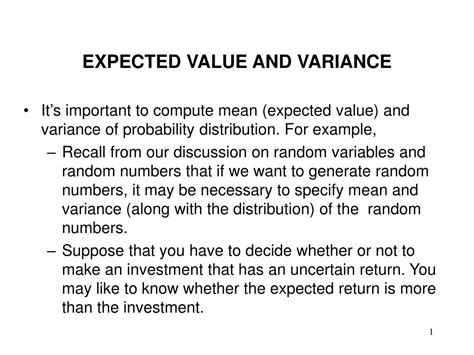 Ppt Expected Value And Variance Powerpoint Presentation Free