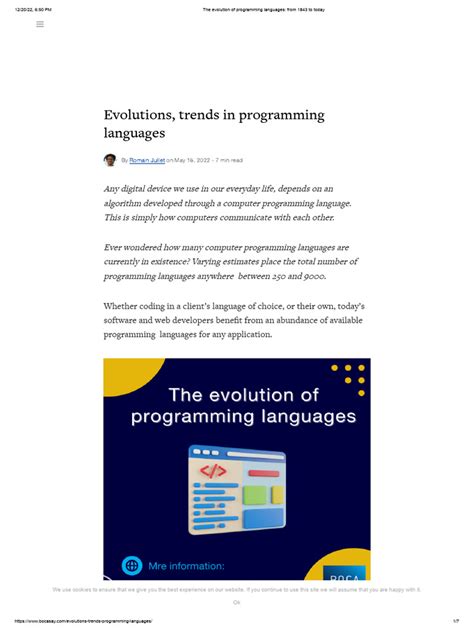 the evolution of programming languages from 1843 to today pdf