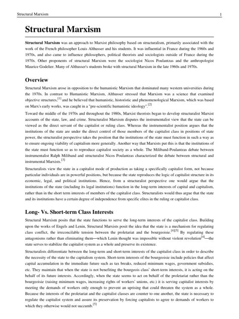 Structural Marxism Philosophical Theories Movements