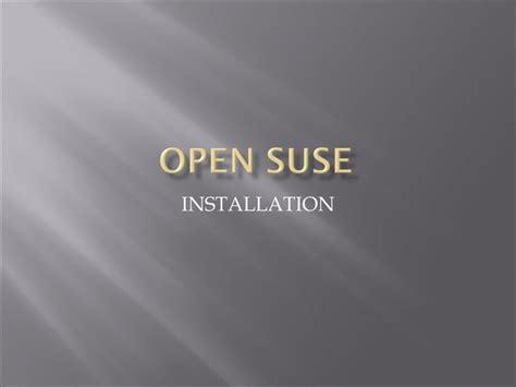 open suse installation ppt computing technology and computing