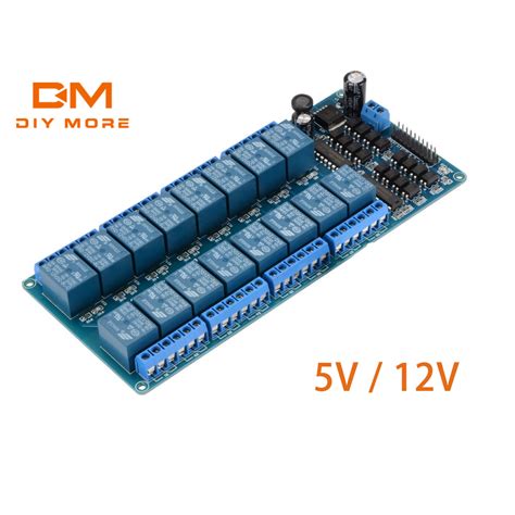 DIYMORE 16 Channel 16 CH DC 5V 12V Relay Shield Module With Optocoupler For Arduino Shopee