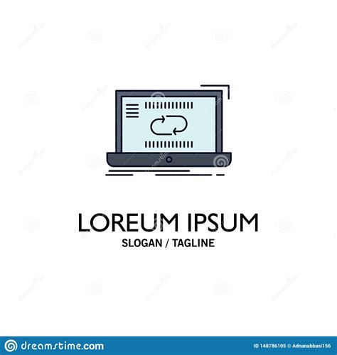 Communication Connection Link Sync Synchronization Flat Color Icon Vector Stock Vector