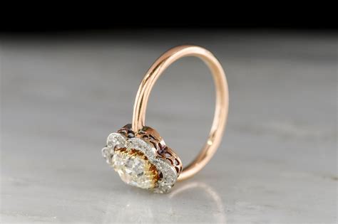 French Parisian Gold Platinum Belle Époque Asscher Cut Diamond Ring