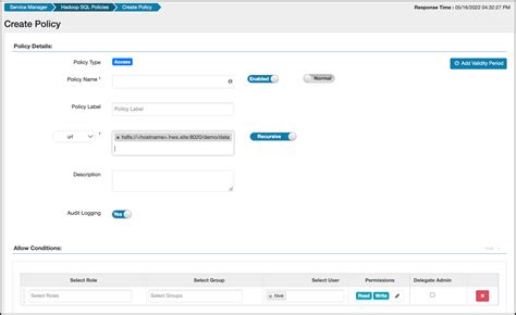 Create A Hive Authorizer Url Policy