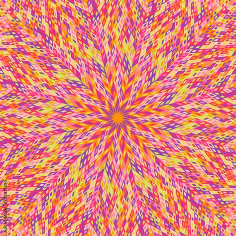 Geometrical Dynamic Colorful Circular Tile Mosaic Pattern Background Hypnotic Abstract