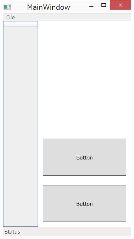 Cのxamlでメニューとステータスバーのレイアウトをしてみた