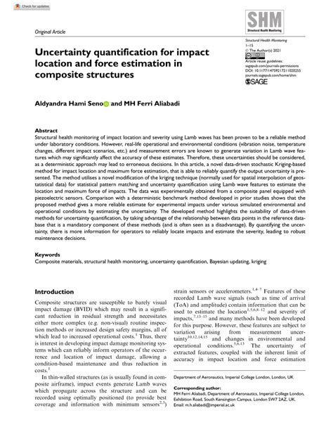 PDF Uncertainty Quantification For Impact Location And Force Estimation In Composite Structures
