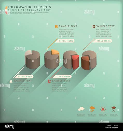 Realistic Vector Abstract 3d Pie Chart Infographic Elements Stock