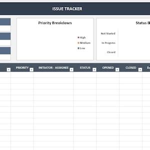 Issue Tracker Excel Template Project Problem Log Digital Download Etsy