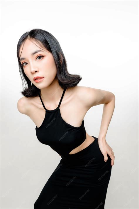 Premium Photo Fashionable Asian Woman Short Hair With Perfect Body