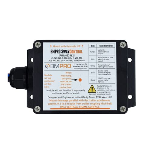 Bmpro Swaycontrol Owners Manual Pdf Download Manualslib