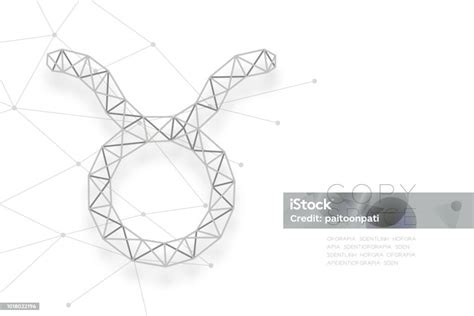 황소 조디악 로그인 와이어 프레임 다각형 실버 프레임 구조 포춘 텔러 컨셉 디자인 그림 복사 공간 벡터 Eps 10와 흰색 배경에 고립 강철에 대한 스톡 벡터 아트 및 기타