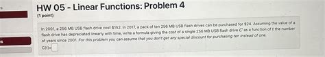 solved hw 05 ﻿linear functions problem 4 1 ﻿point in