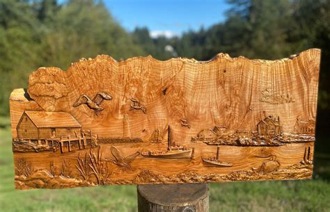 Wood Carving Wall Art Three Dimensional 3d East Coast Seaport