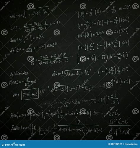 Chalkboard With Complex Equations And Diagrams Showcasing Mathematical