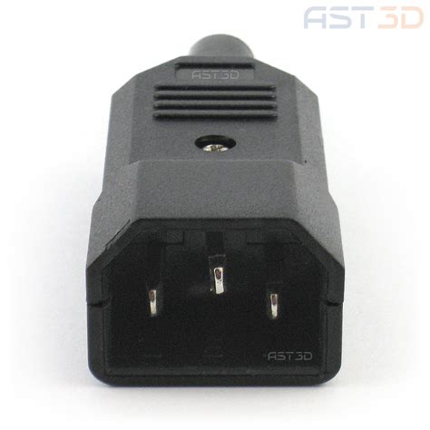 Штекер питания 220В папа Iec320 C14 3pin на кабель • купить Киев Запорожье Харьков • Ast3d