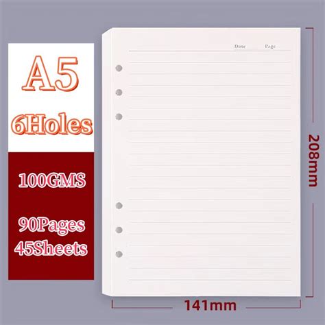 A5b5 Leather Binder Notebook Refillable Notebook Hand Ledgers Kraft College School Notebook