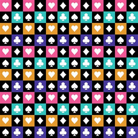 상품의류패션 등에 널리 활용할 수 있는 카드의 네가지 캐릭터를 이용한 칼라풀한 패턴 유토이미지 상세페이지 베이직샵 일러스트 20553758