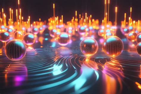 A Dynamic 3d Abstract Background Displaying A Levitating Array Of Iridescent Fluid Like Neon
