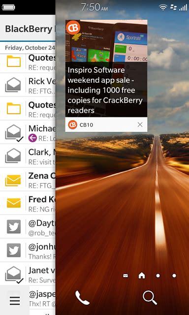having sub email folders linked to the hub blackberry forums at