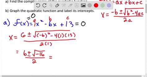 SOLVED Find The Complex Zeros Of Each Quadratic Function Graph Each Function And Label The