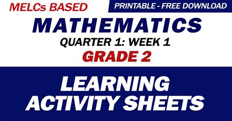 MELCs BASED - Learning Activity Sheets in MATH 2 (Quarter 1: Week 1) - DepedClick