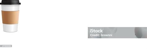 벡터 종이 커피 컵 서식 파일 벡터를 모의 3d 현실 커피 컵 0명에 대한 스톡 벡터 아트 및 기타 이미지 0명 3차원 형태 검은색 Istock