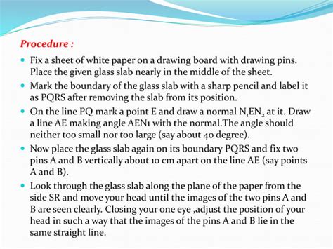 Refraction Through A Glass Slab And The Refractive Index Pptx