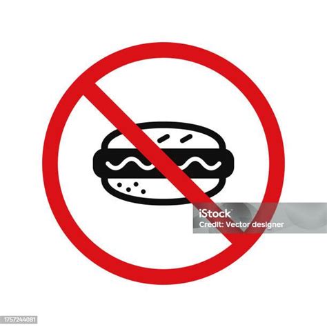핫도그는 흰색 배경에 고립 된 아이콘 기호 기호를 허용하지 않습니다 음식 기호 기호 없음 건강에 좋지 않은 음식에 대한 스톡 벡터 아트 및 기타 이미지 건강에 좋지 않은