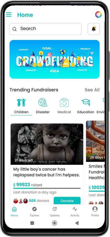 Crowdfunding Fundraiser Charity React Native Ios Android App