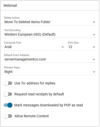 managing user defaults in smartermail smartermail account level
