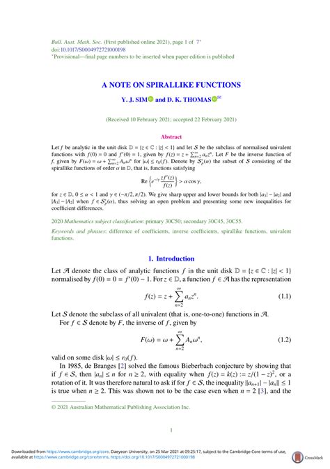 Pdf A Note On Spirallike Functions